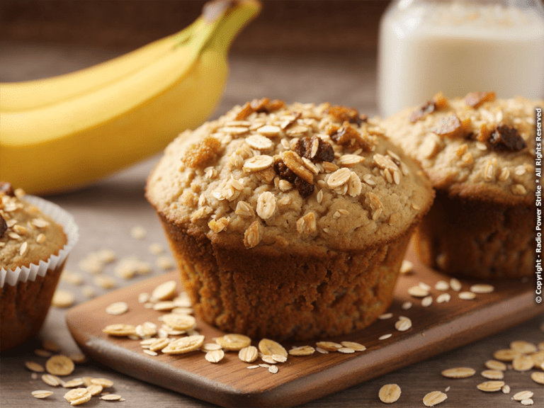 Wholesome Banana Oat Muffins Recipe - Radio Power Strike - The ...