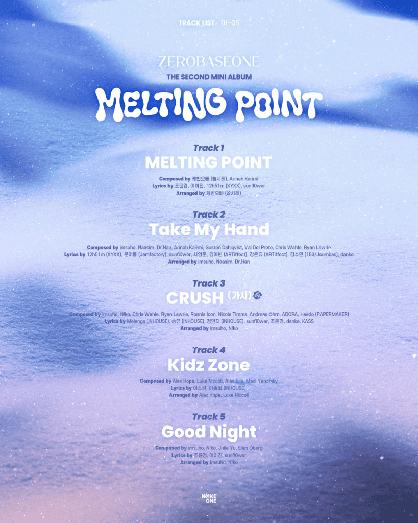 ZEROBASEONE Unveils Track Titles for Upcoming 'Melting Point' Mini ...